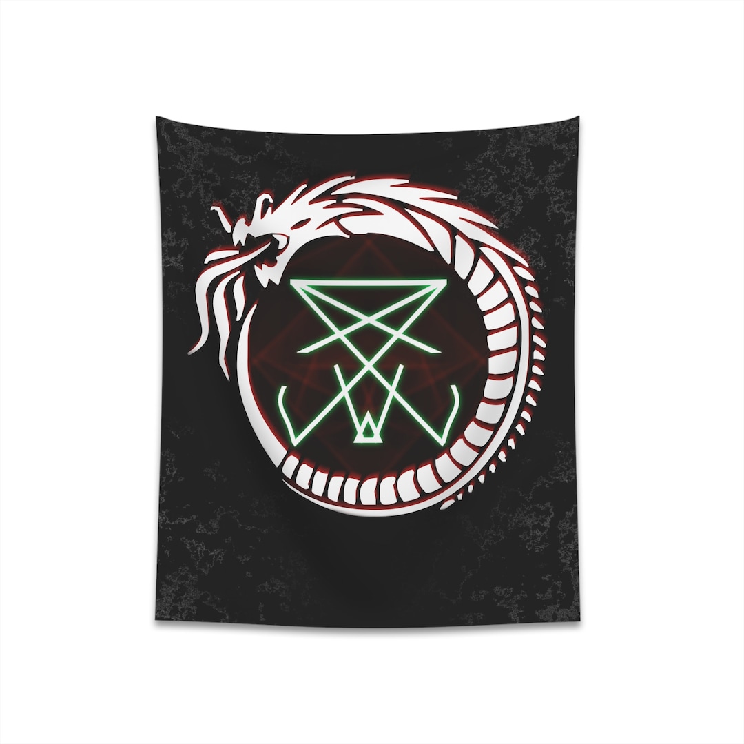 Neon Draconic Sigil of Lucifer Ouroboros Wall Tapestry - Etsy