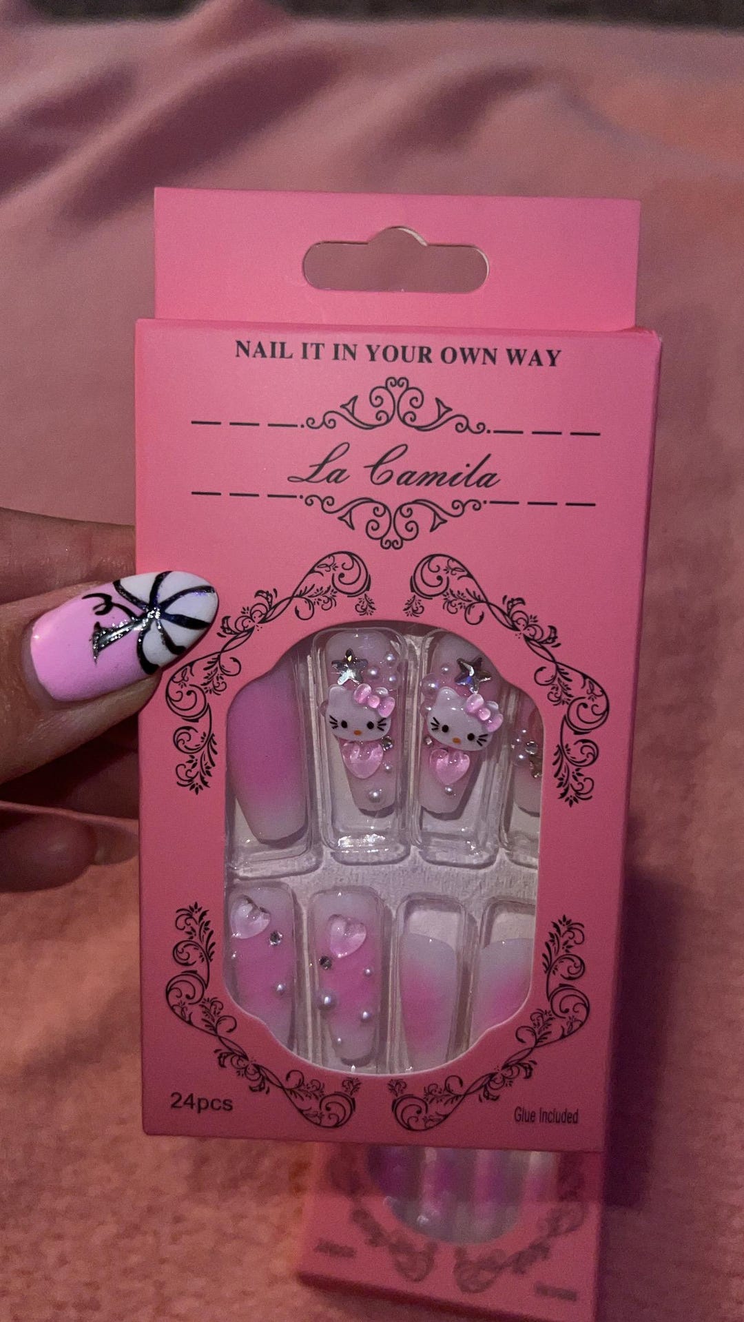 HK Glam Nail Set With Glue - Etsy