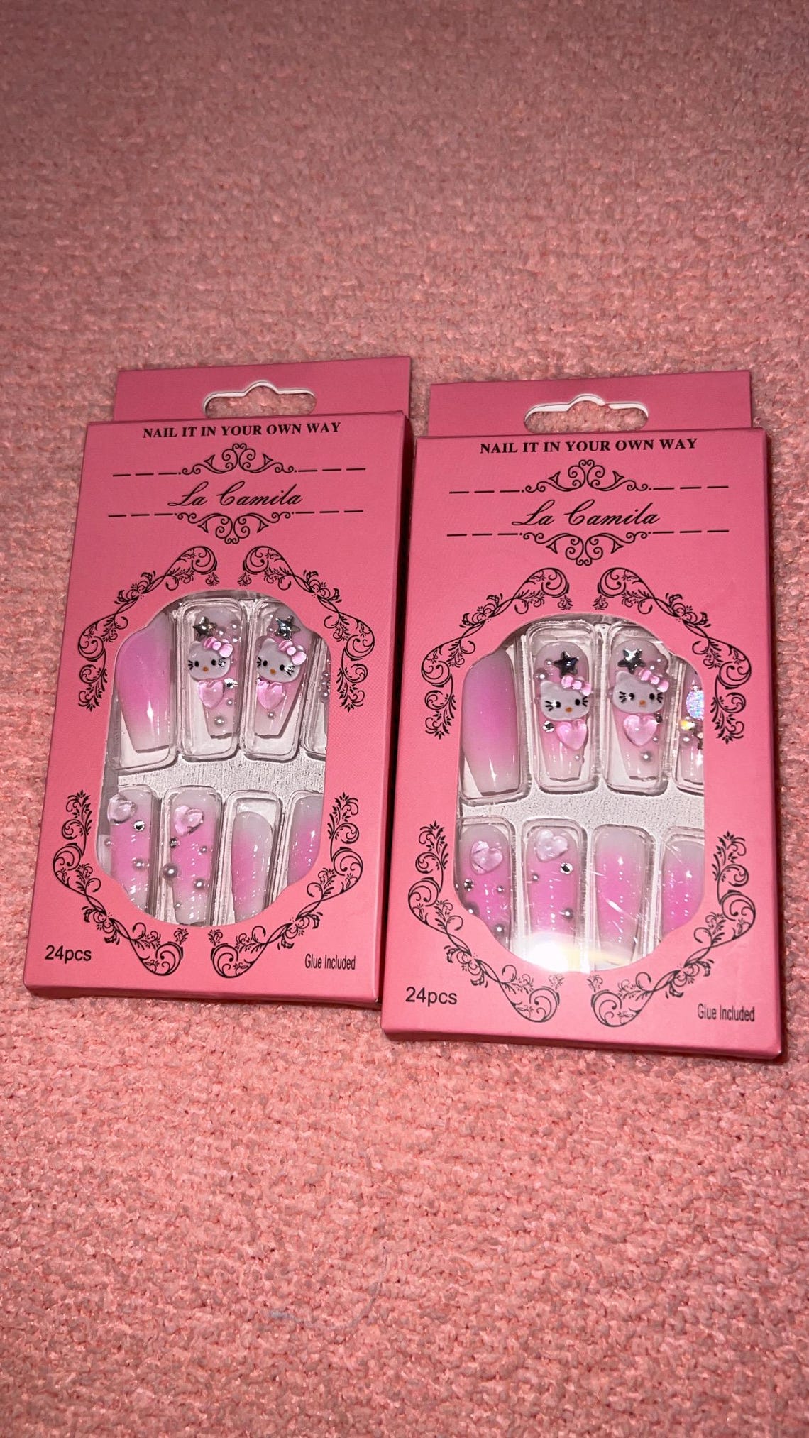 HK Glam Nail Set With Glue - Etsy
