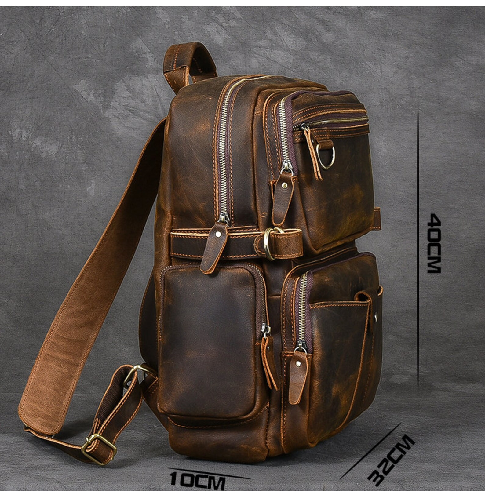 Leather Backpack Menmen Leather Backpackleather Bag Men Men - Etsy