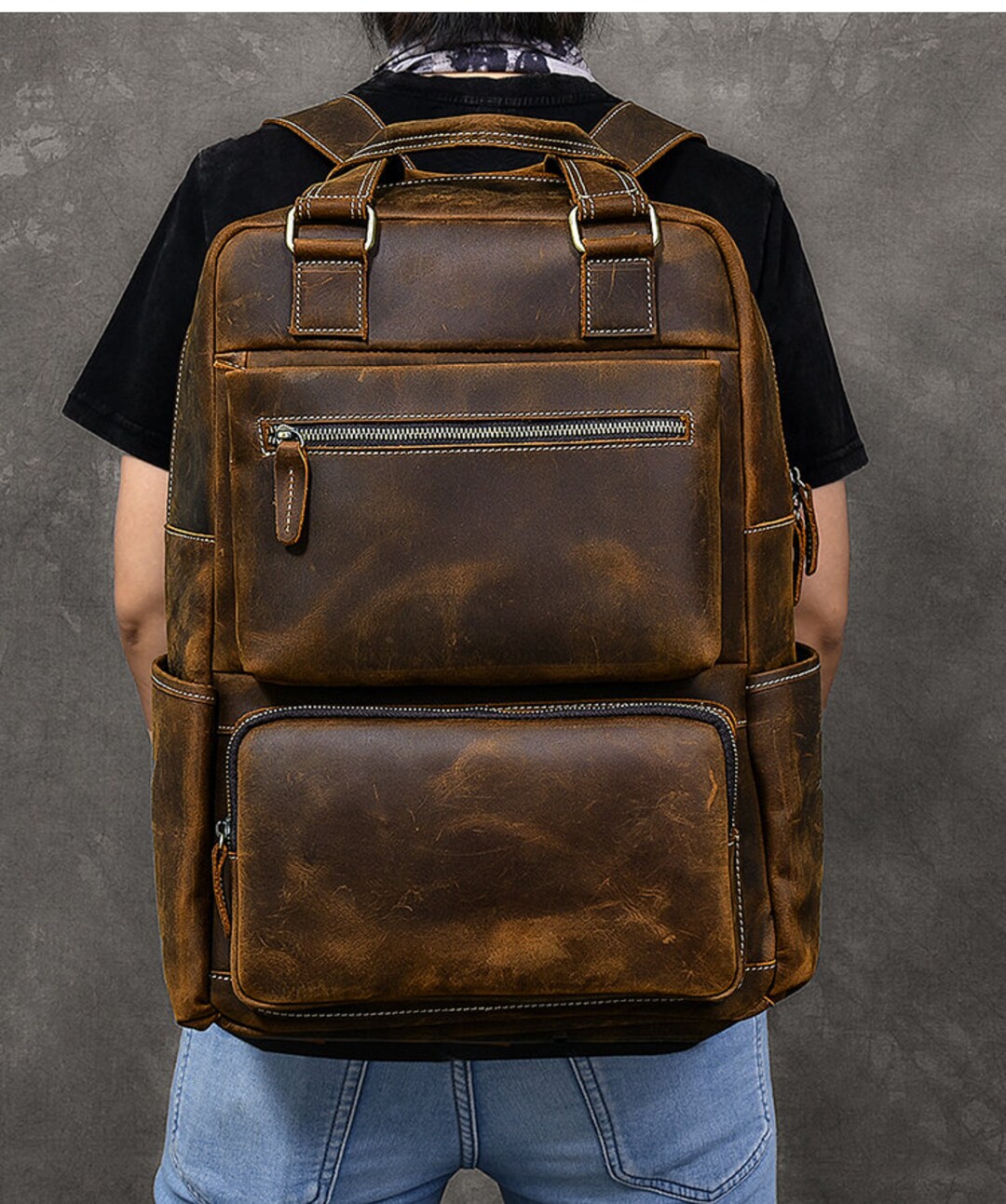 Leather Backpack Men,men Leather Backpack,leather Bag Men, Men Backpack ...