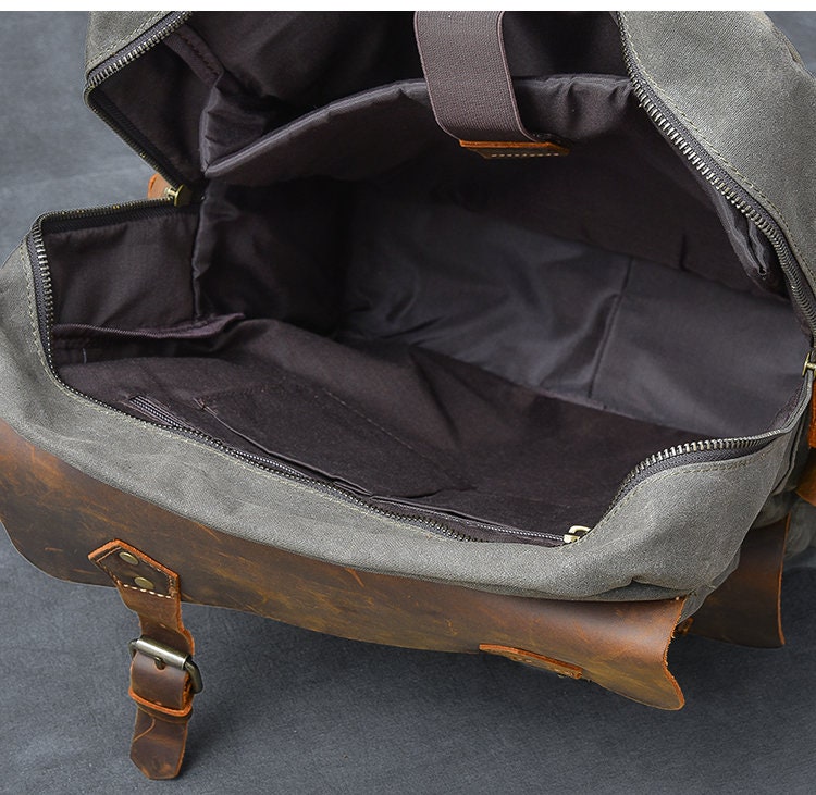 Canvas Backpack Men Leather Backpack Leather Bag Men Leather Bag Men ...