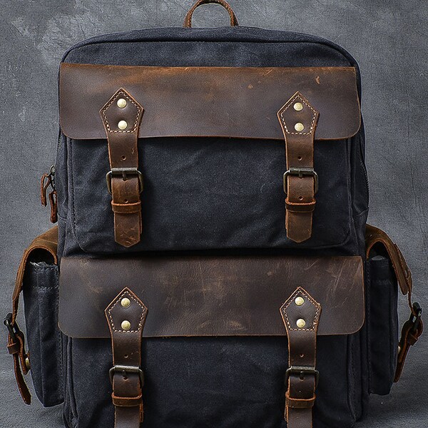 Canvas Backpack Men - Etsy