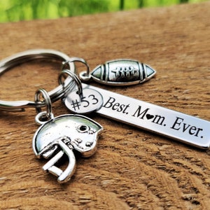 Personalized Football Mom Gift Football Mom Keychain Football Team Mom ...