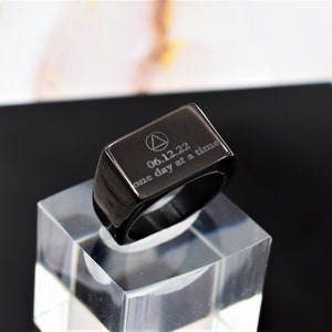 Sobriety Gift for Men AA Ring Recovery Rings Sober Man Alcoholics ...