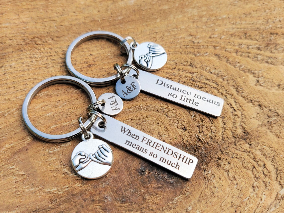 Long distance friendship keychain best friend gifts | Etsy