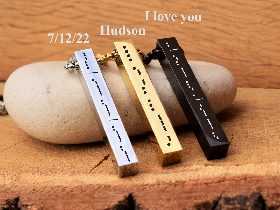 Morse Code Necklace Men I Love You Secret Message Necklace Custom Morse ...