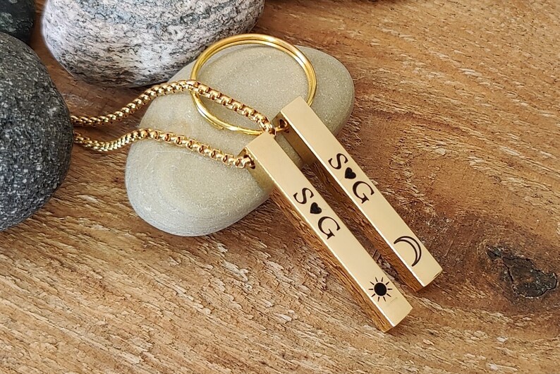 Personalized Couple Necklace Couple Necklaces Set of 2 Relationship ...
