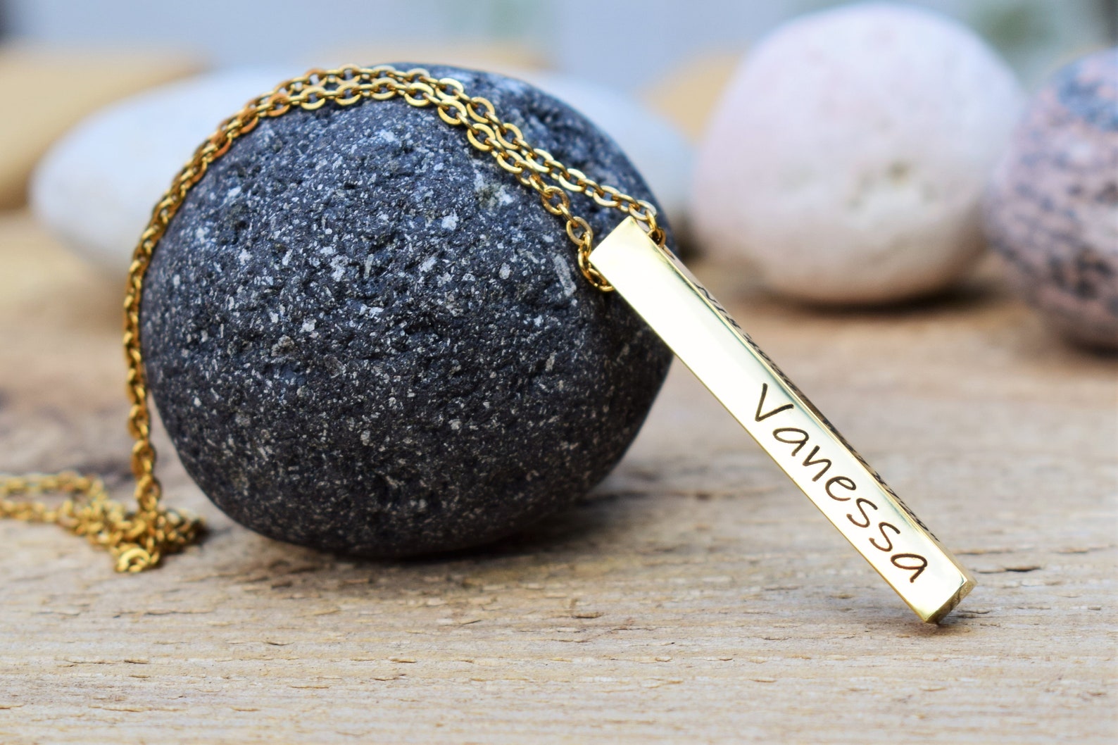 Gold Bar Name Necklace for Women Bar Name Mother Necklace - Etsy