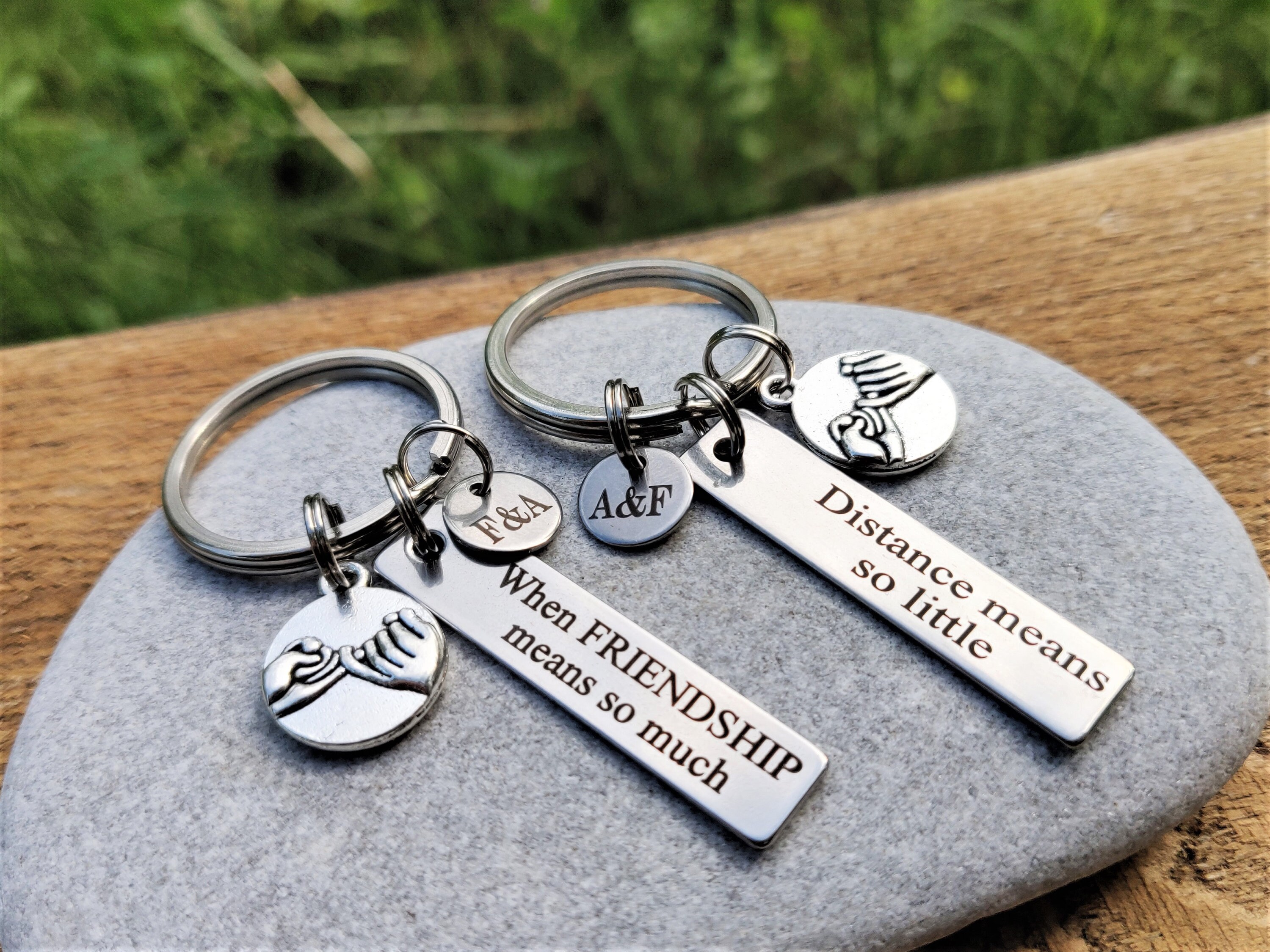 Long distance friendship keychain best friend gifts | Etsy