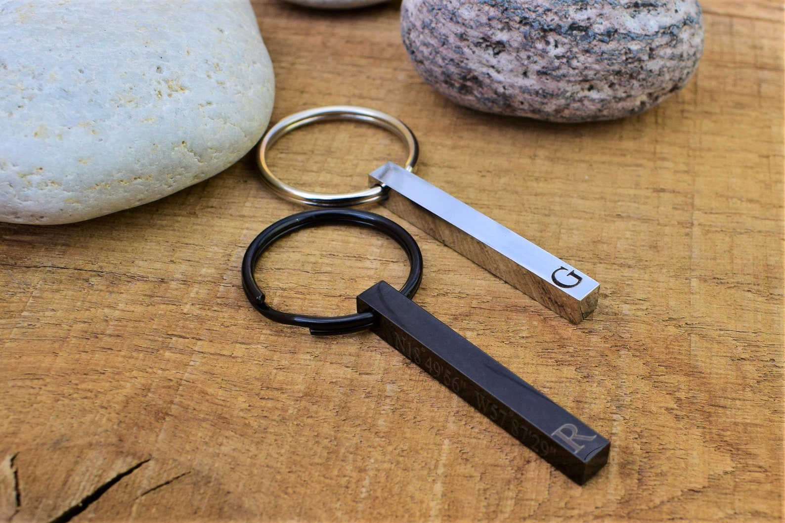 Personalized Couple Keychain Couples Keyring Boyfriend Engraved Couple ...