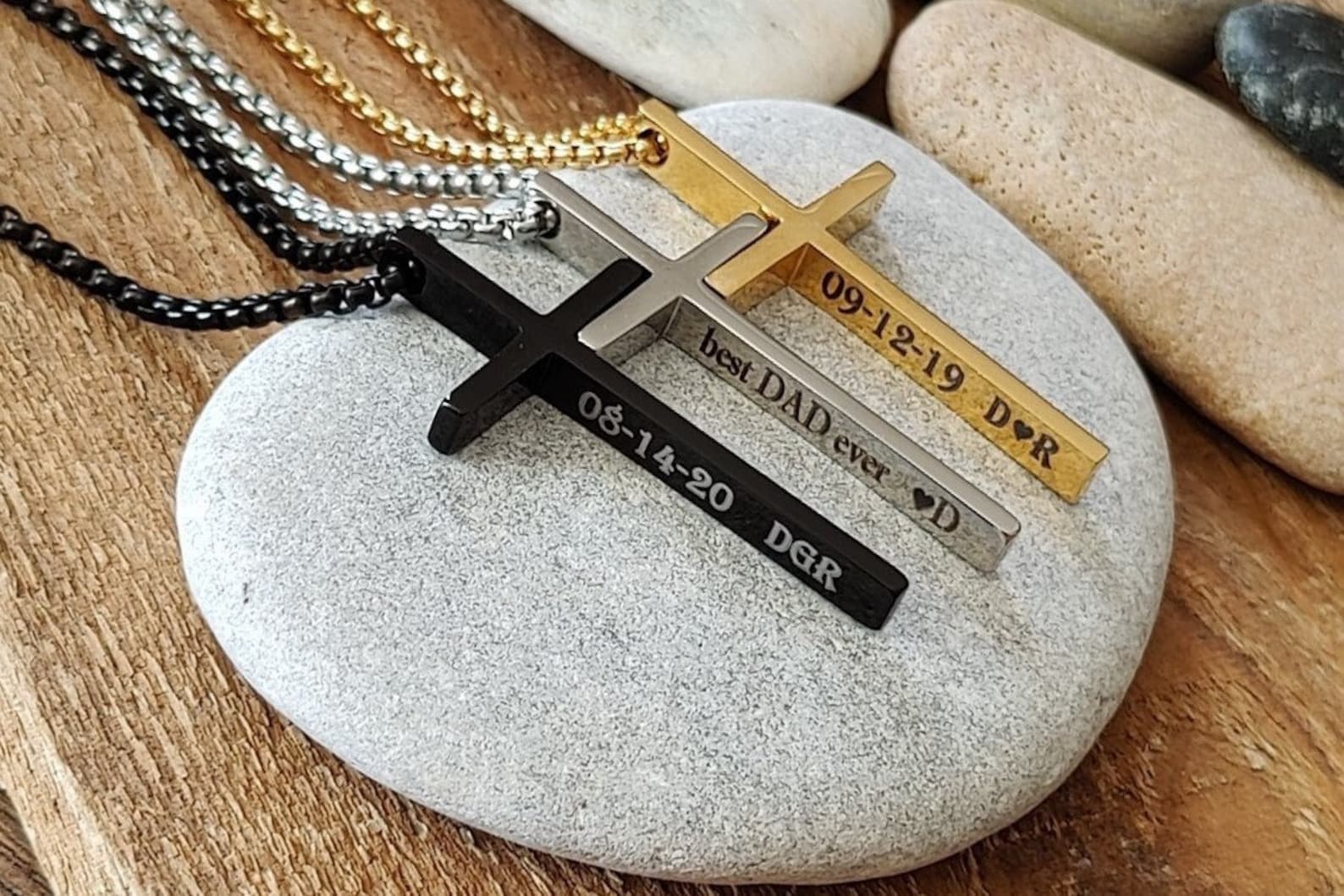 Personalized Cross Necklace Men Personalised Engraved Cross - Etsy