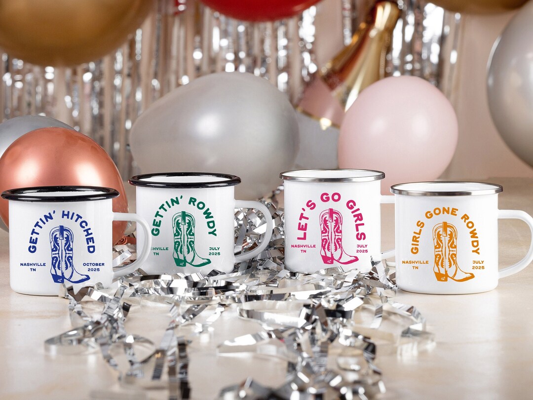 Cowboy Bachelorette Mugs Nash Bash Party Cups Last Rodeo Bachelorette ...