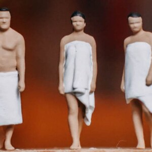 Bath Man Woman in Towel Swimming Pool Miniature Action Figures Diorama ...