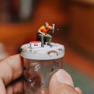 Miniature Action Figure Fishing Man Diorama Scale 1:87 No Preiser ...