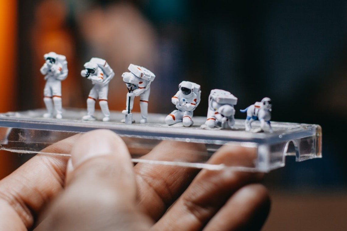 Astronaut Man Miniature Action Figure Diorama Scale 1:87 Decoration ...