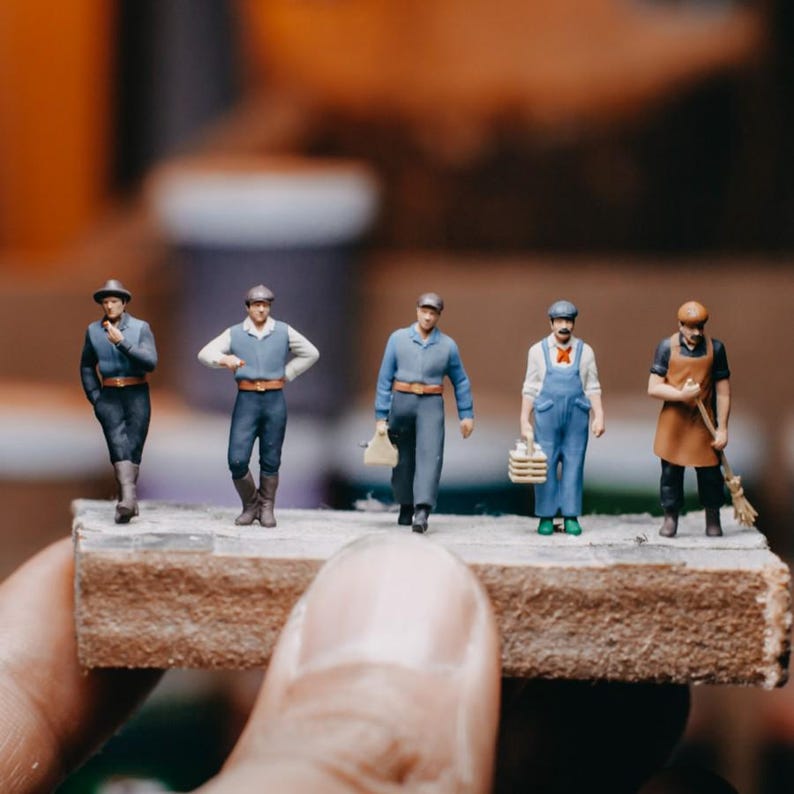 Miniature Action Figure Working Men Miner Worker Farming for Diorama ...