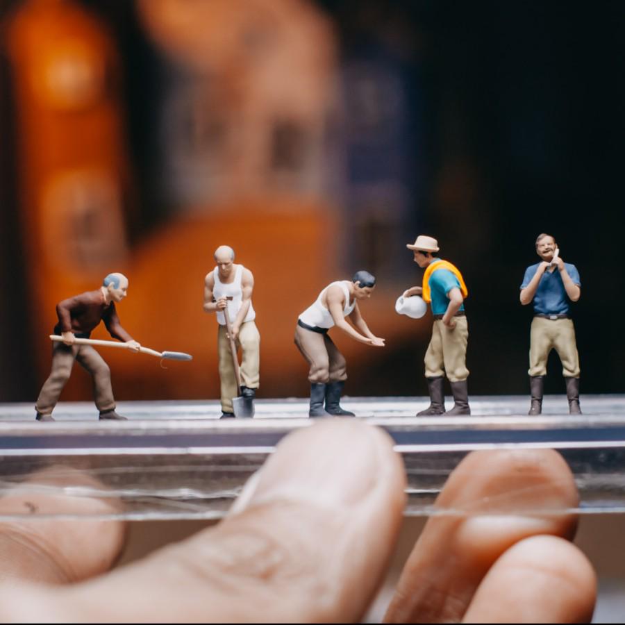 Miniature Diorama Figure Working Men Miner Worker Farming Scale 1:87 ...