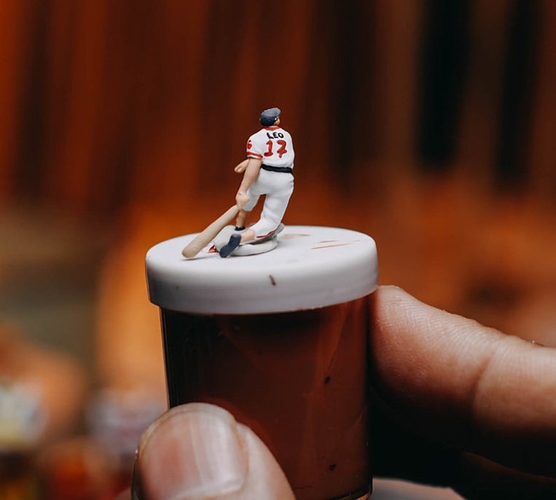 Miniature Action Figures Man Baseball Player Scale HO 1/87 NO Preiser ...