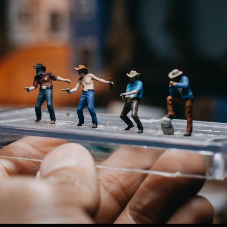 Miniature Cow Boy Series Action Figure Diorama Scale 1/64 or 1/87 ...