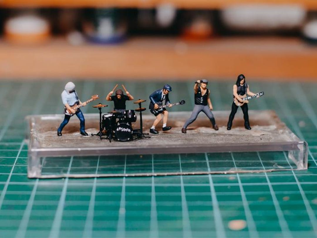 Miniature Figure Band Rock Set Diorama HO Scale 1/87 Decoration No ...