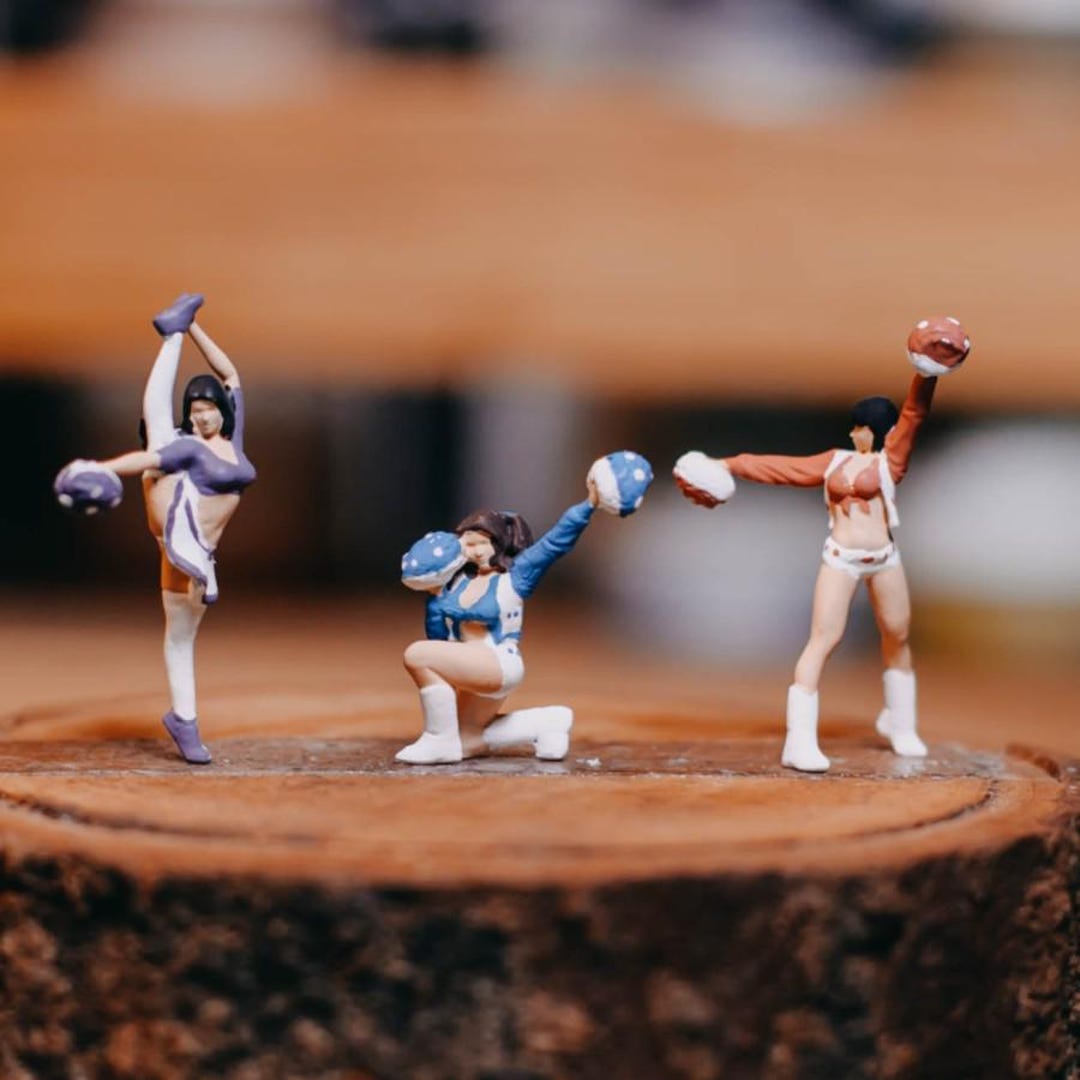 Miniature Action Figure Women Cheerleaders for Diorama Scale 1/87 No ...