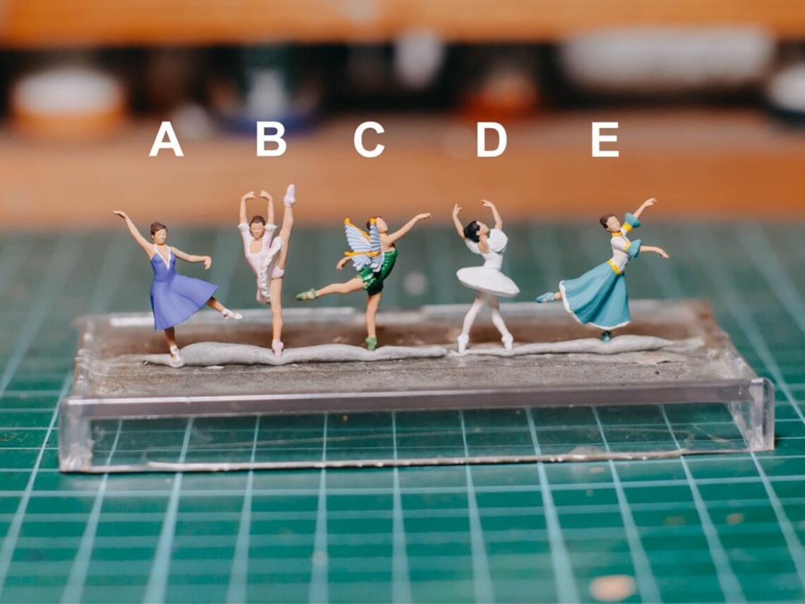 Miniature Action Figures Ballerina Ballet Dancer Diorama Scale 1:87 ...