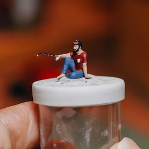 Miniature Action Figure Fishing Man Diorama Scale 1:87 No Preiser ...