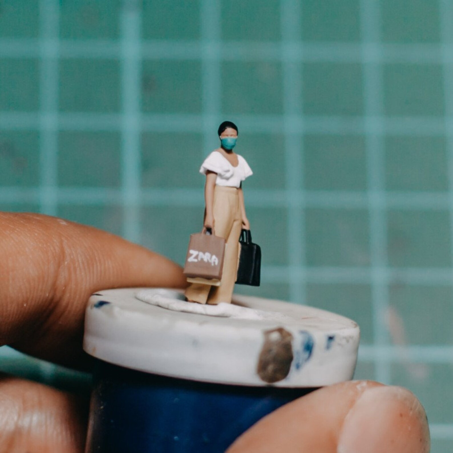 Miniature Action Figure Women Shopping for Diorama Scale 1:87 ...