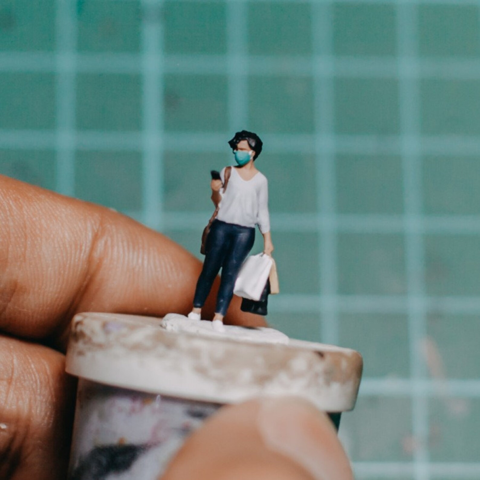Miniature Action Figure Women Shopping for Diorama Scale 1:87 ...