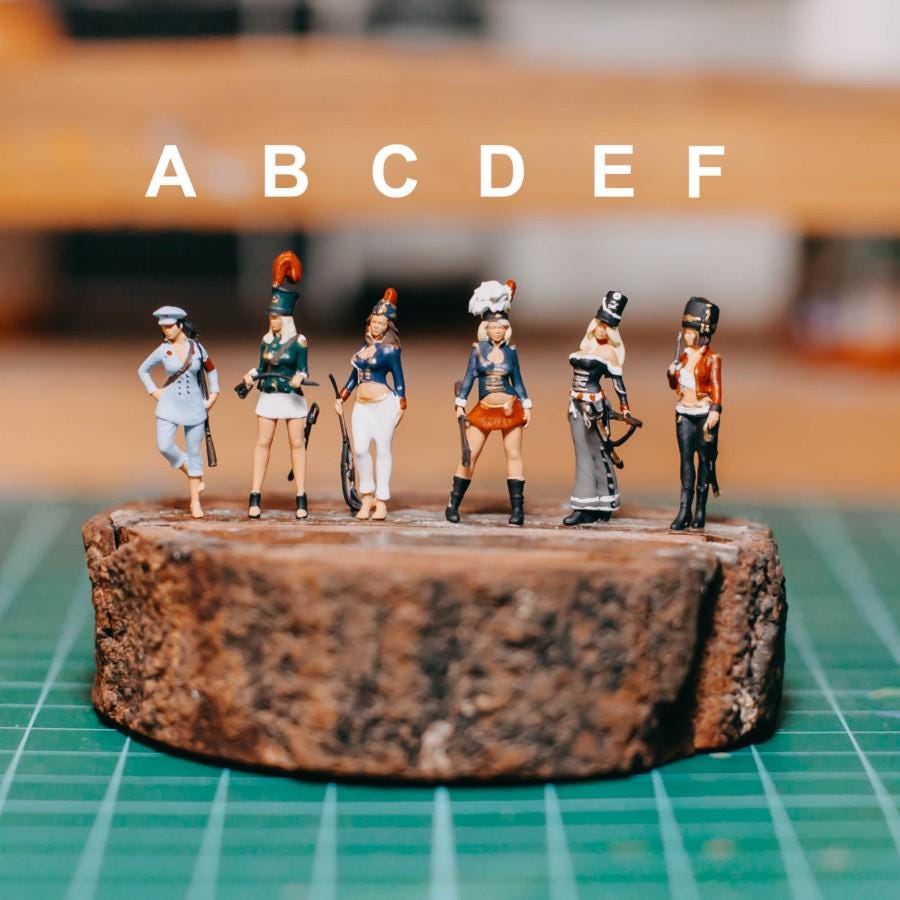 Miniature Action Figure Military Girls Diorama Mini Scale 1/87 No ...