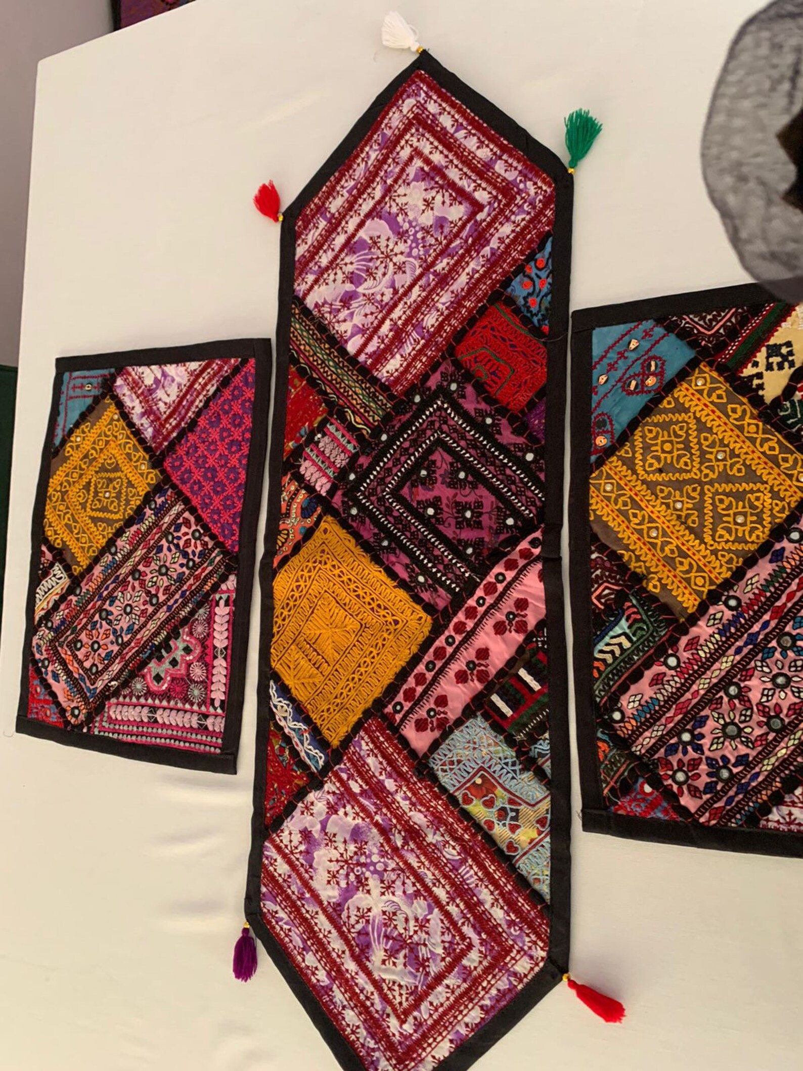 Sindhi Hand Made Patchwork Table Runner and Two Mat. - Etsy