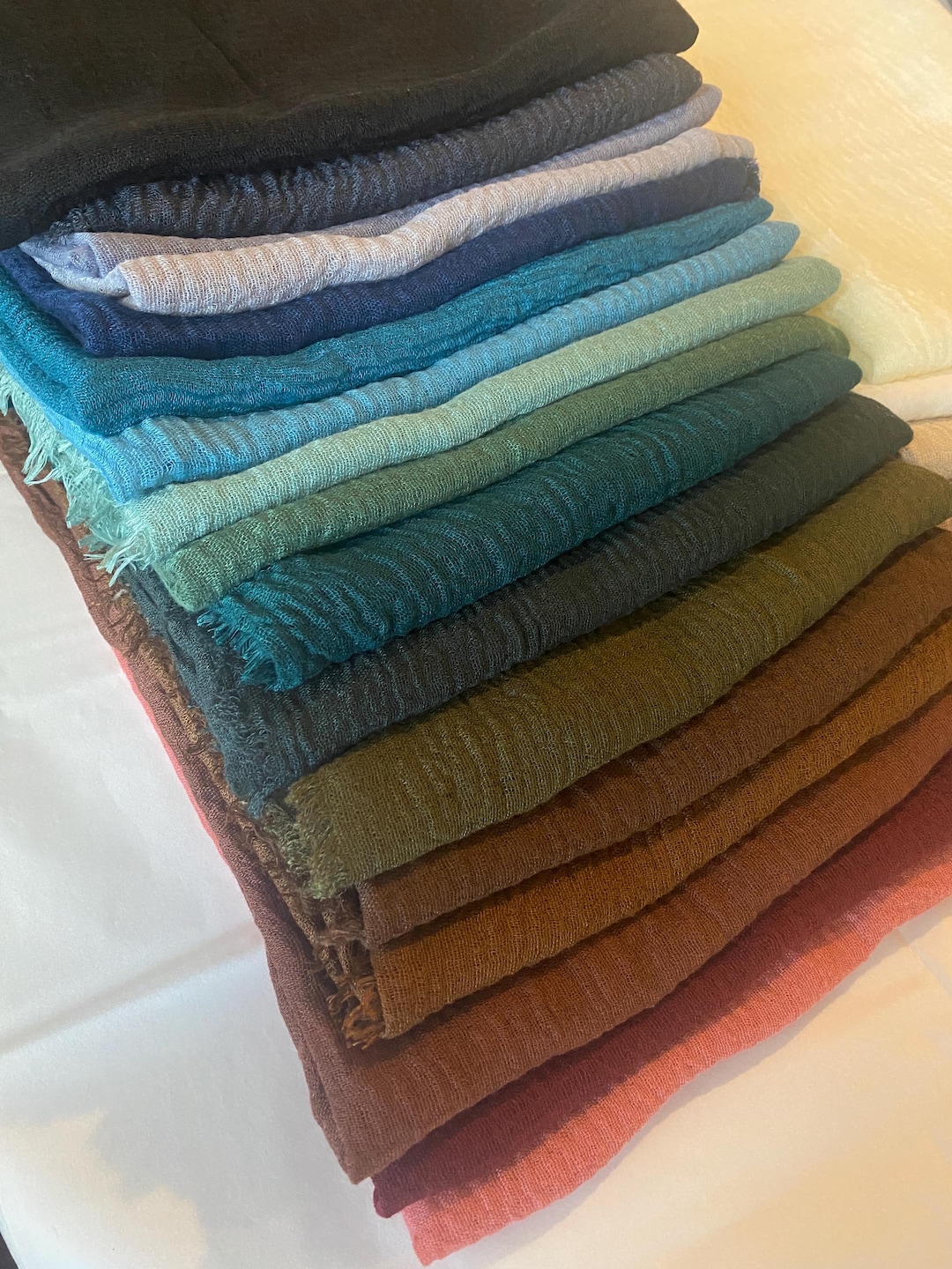 Crinkle Cotton Scarf: Lightweight Flowy Hijab - Variety of Colors - Etsy UK