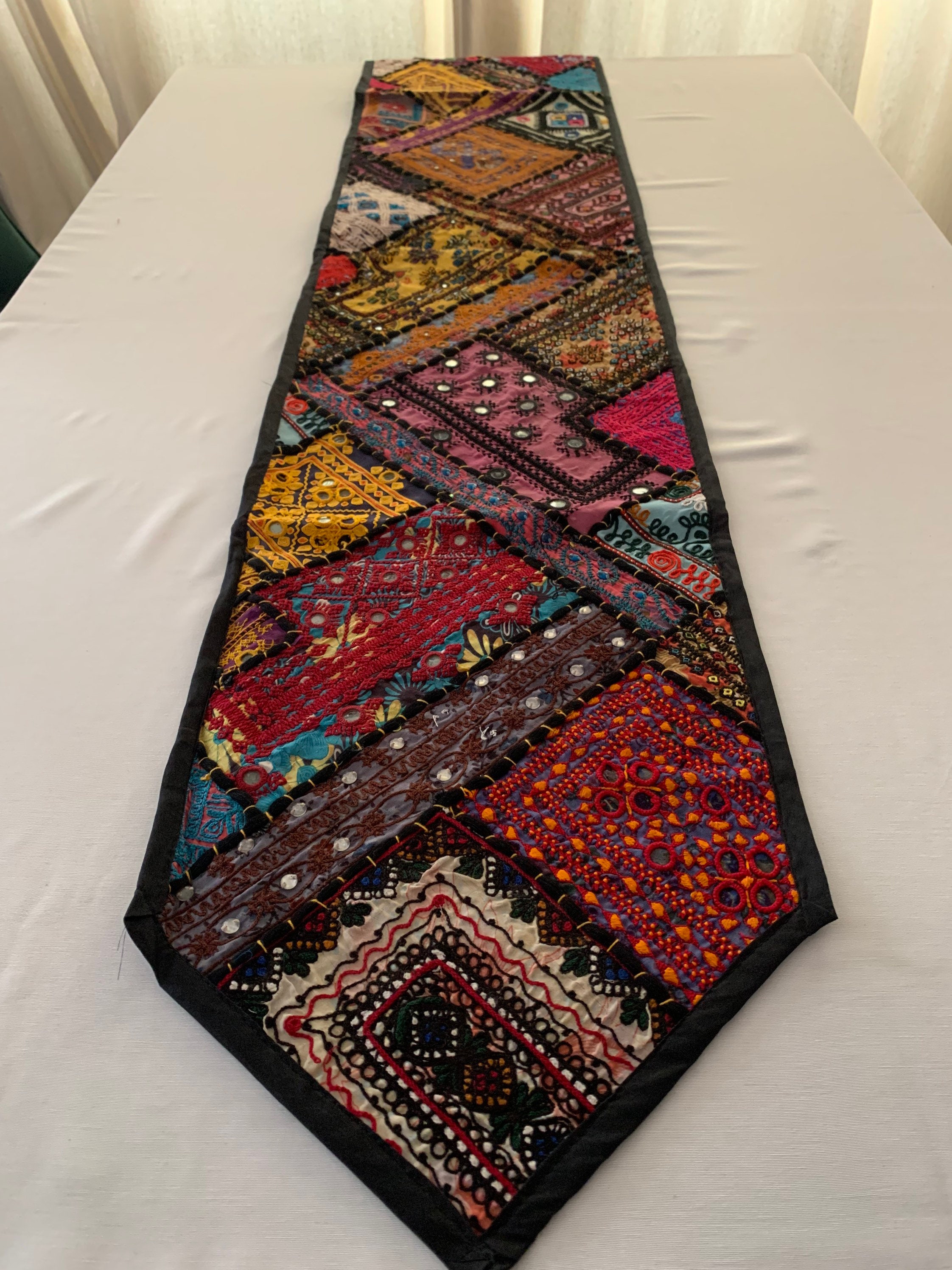 Sindhi Hand Made Patchwork Table Runner. Decorative Colourful Dinning ...