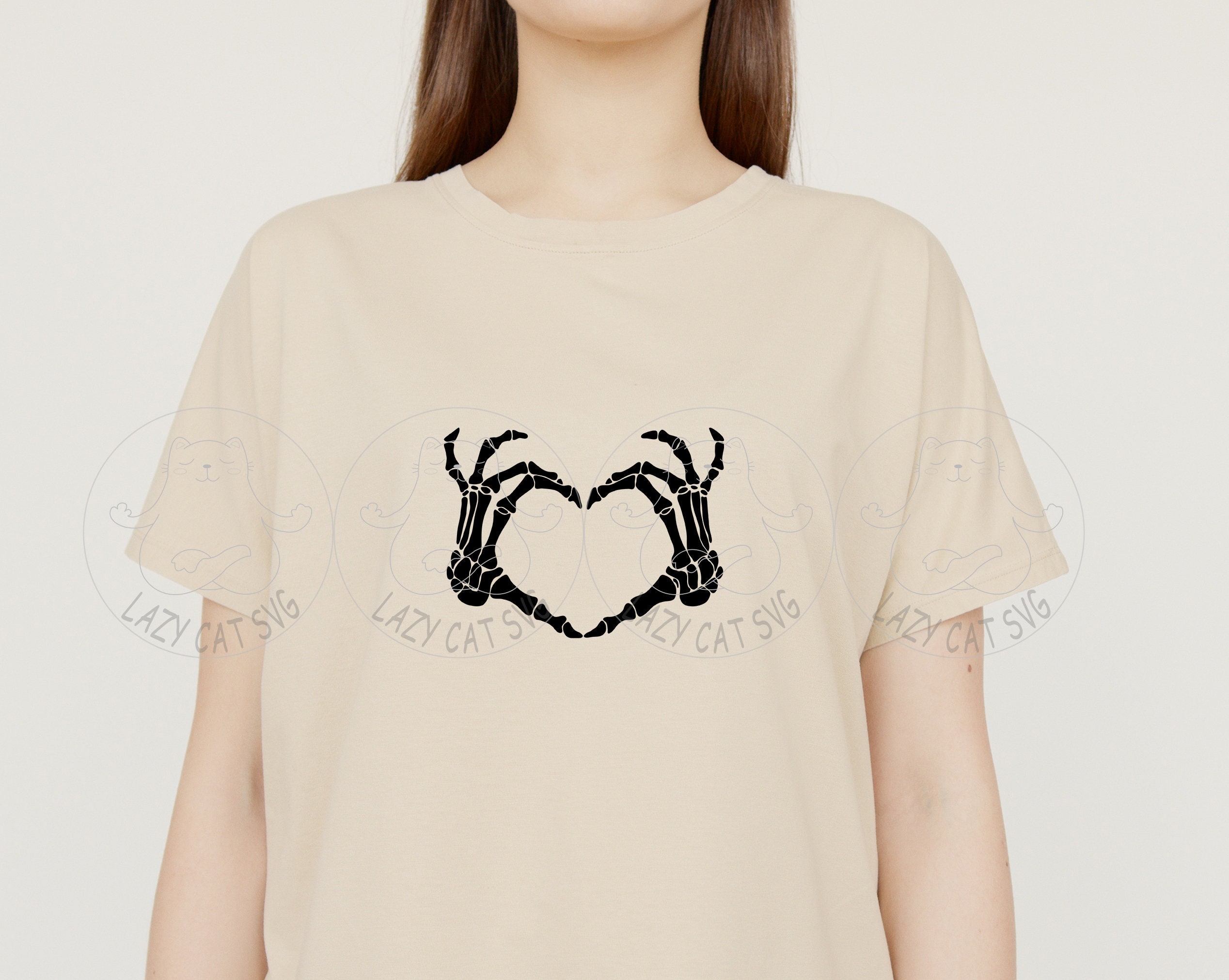 Skeleton Hand Heart Sign SVG Skeleton Hands Outline Svg Cute - Etsy