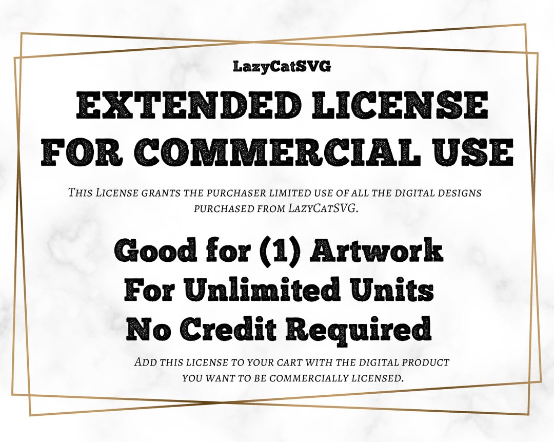 Extended Commercial License unlimited Units for Single - Etsy