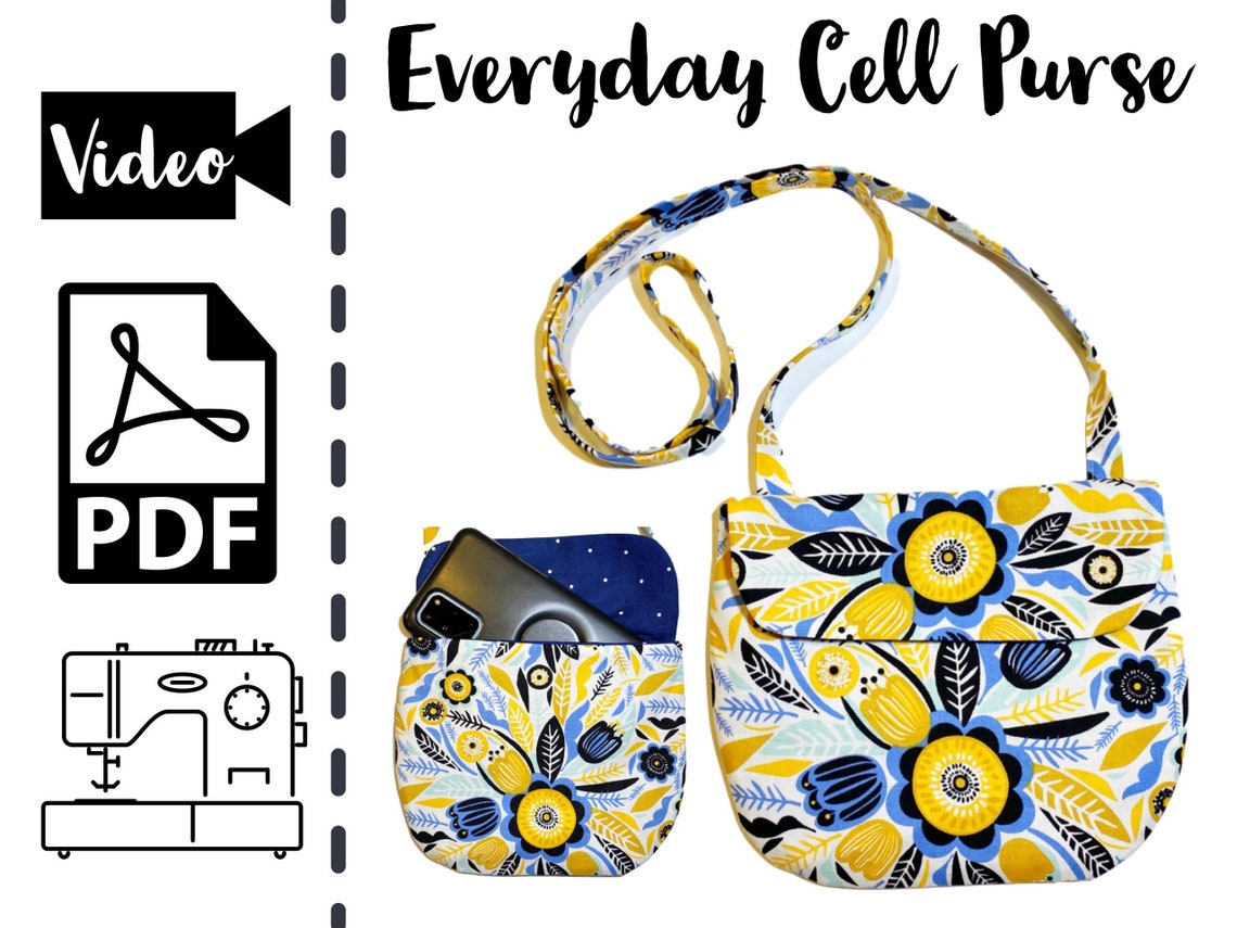 EASY Essential Everyday Cell Phone Purse Sewing Tutorial Sew | Etsy