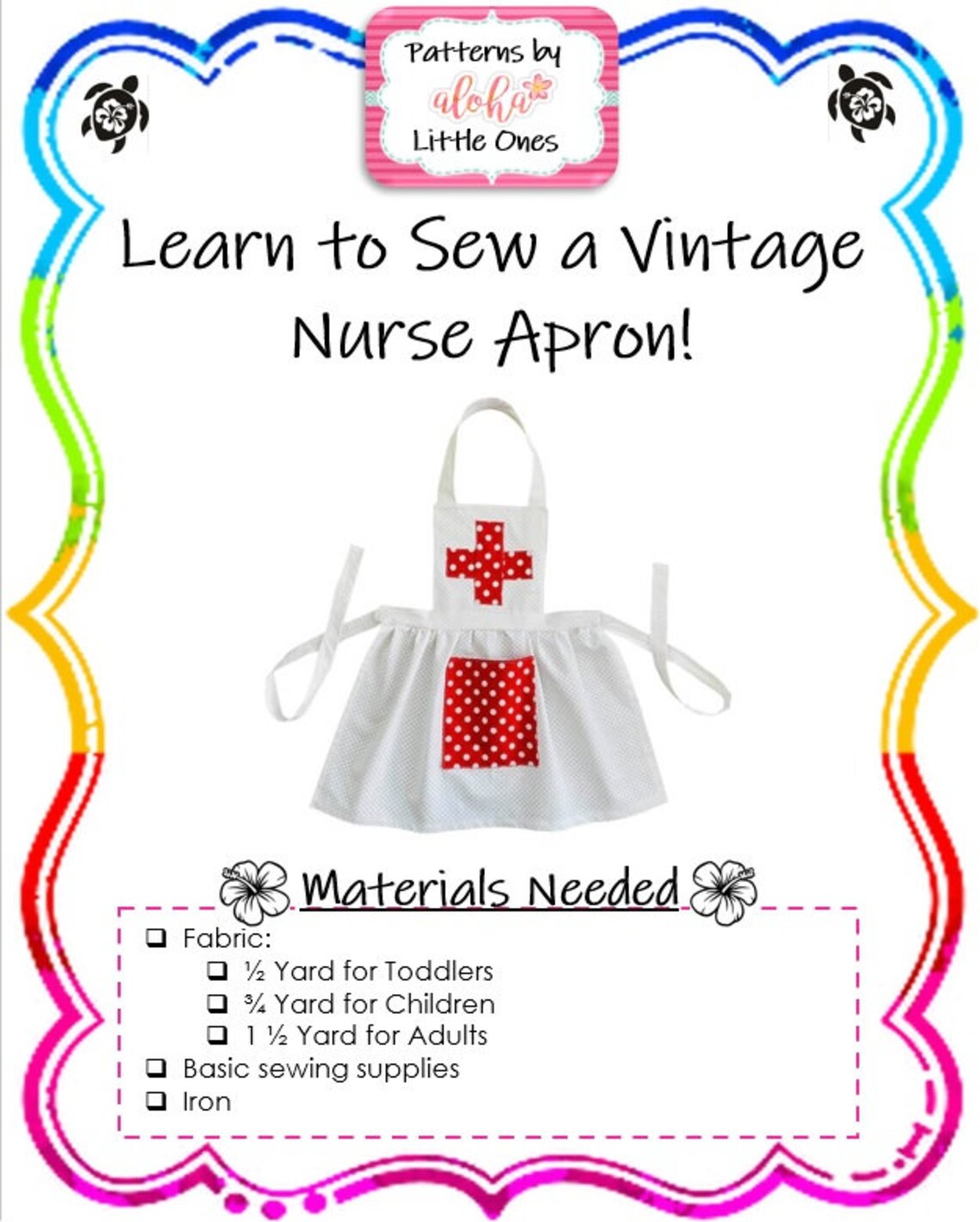 Learn to Sew a Nurse Apron Costume Sewing Project How to - Etsy