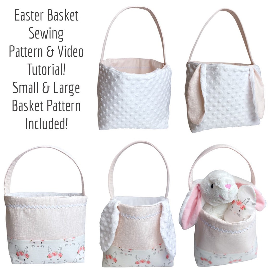 EASY Easter Basket and Fillable Fabric Easter Eggs Bundle - Etsy