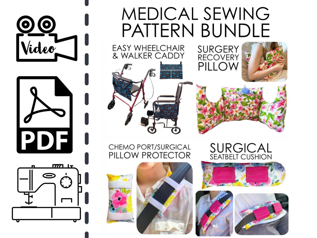 Cancer or Surgery Sewing Pattern Bundle & VIDEO Tutorial | Printable ...