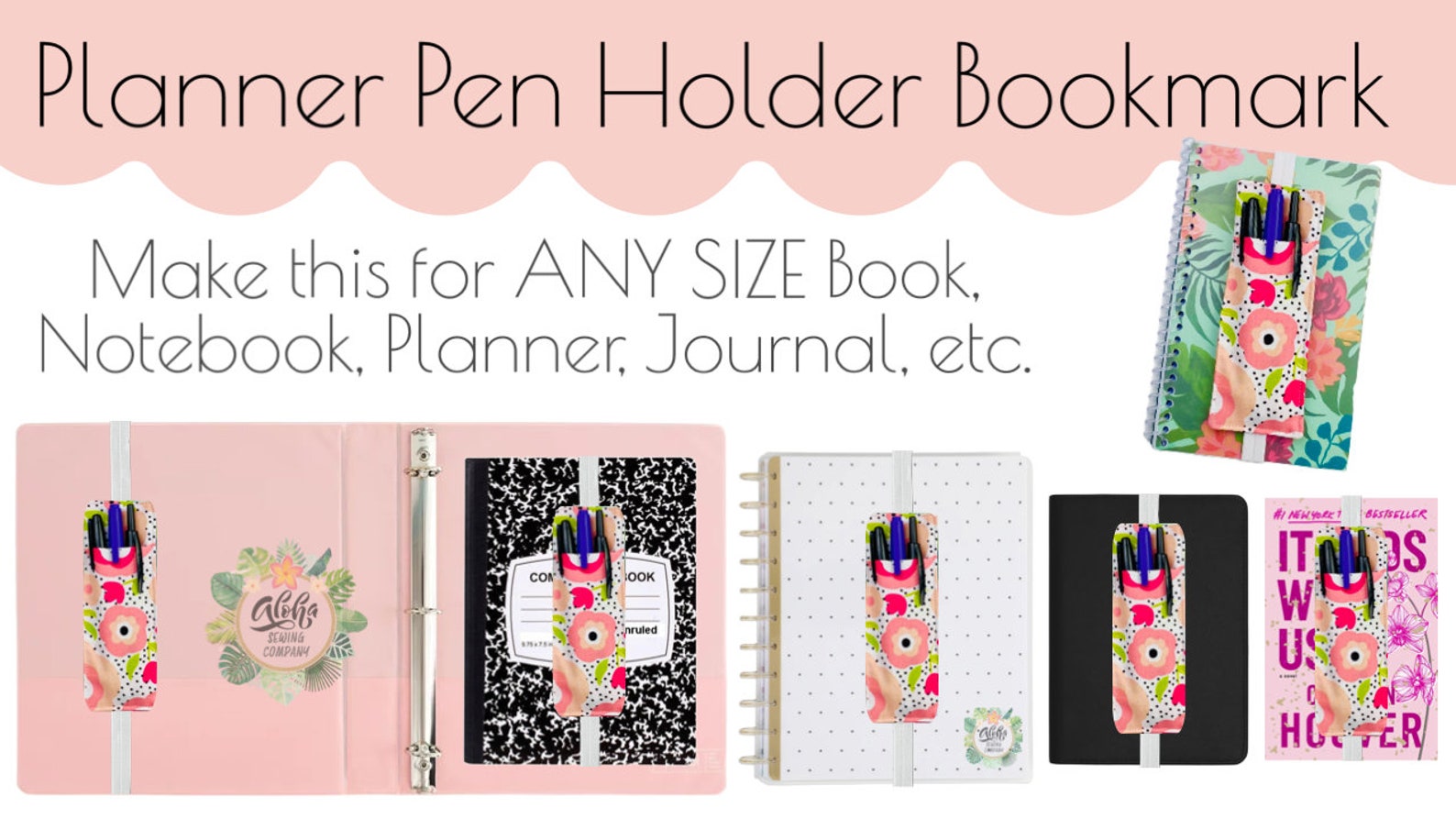 Pen or Pencil Holder Bookmark Sewing Pattern & VIDEO Tutorial Back to ...
