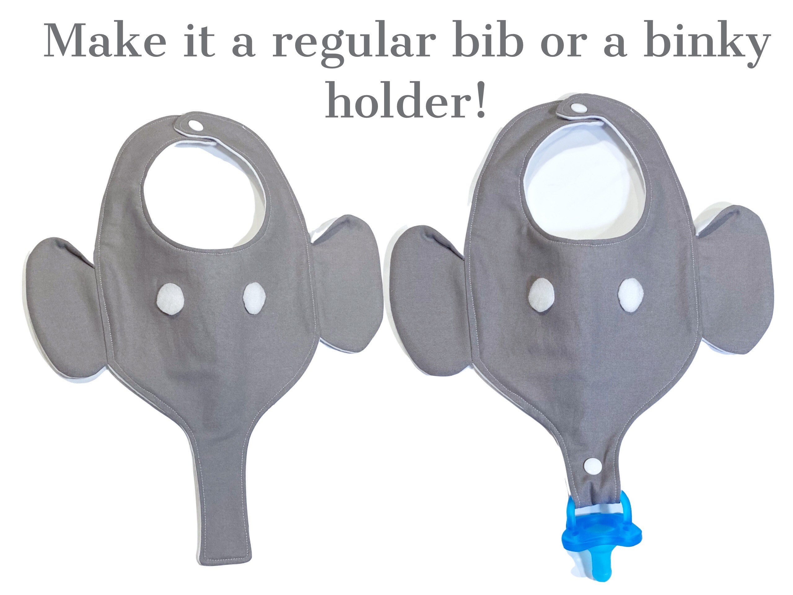 Elephant Newborn Baby and Toddler Bib Sewing Pattern & Tutorial | Easy ...