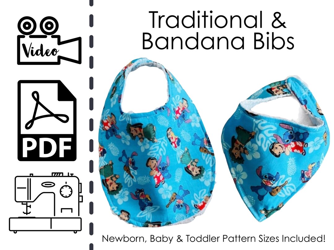 How to Sew a Baby Bib PDF Pattern DIY Tutorial Digital - Etsy New Zealand