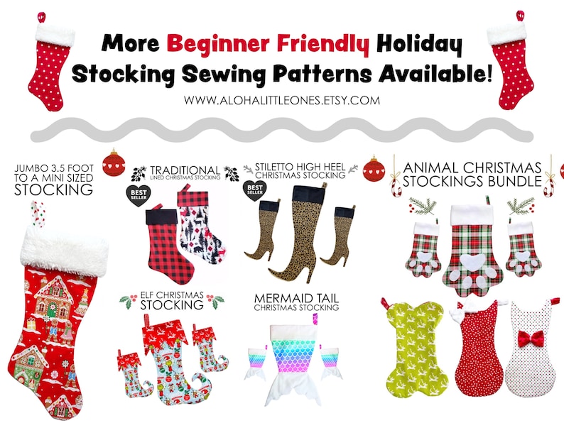Learn to Sew an EASY Christmas Stocking PDF | Beginners | Elf | Decor ...