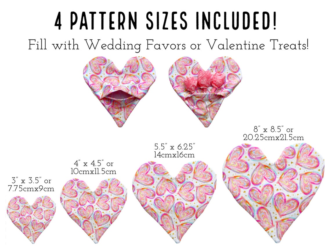 EASY Fabric Heart Pouch Sewing Pattern & Video Tutorial | Printable PDF ...