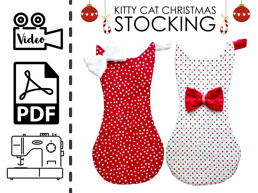 Kitty Cat Animal Christmas Stocking Sewing Pattern & Tutorial | Sew ...