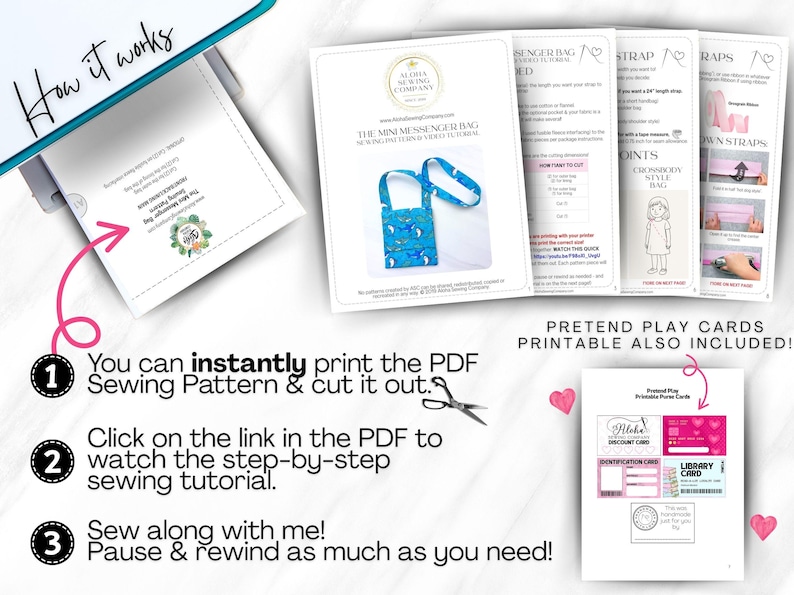Beginners Messenger Bag + Cell Phone Purse Sewing Pattern & VIDEO ...