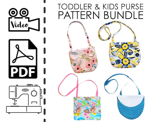 Toddler & Kids Purse Bundle Sewing Pattern and VIDEO Tutorial - Etsy