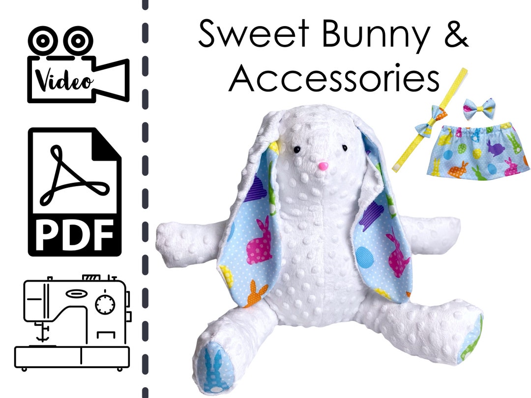 Easter Bunny Plush and Accessories Sewing Pattern & VIDEO Tutorial ...