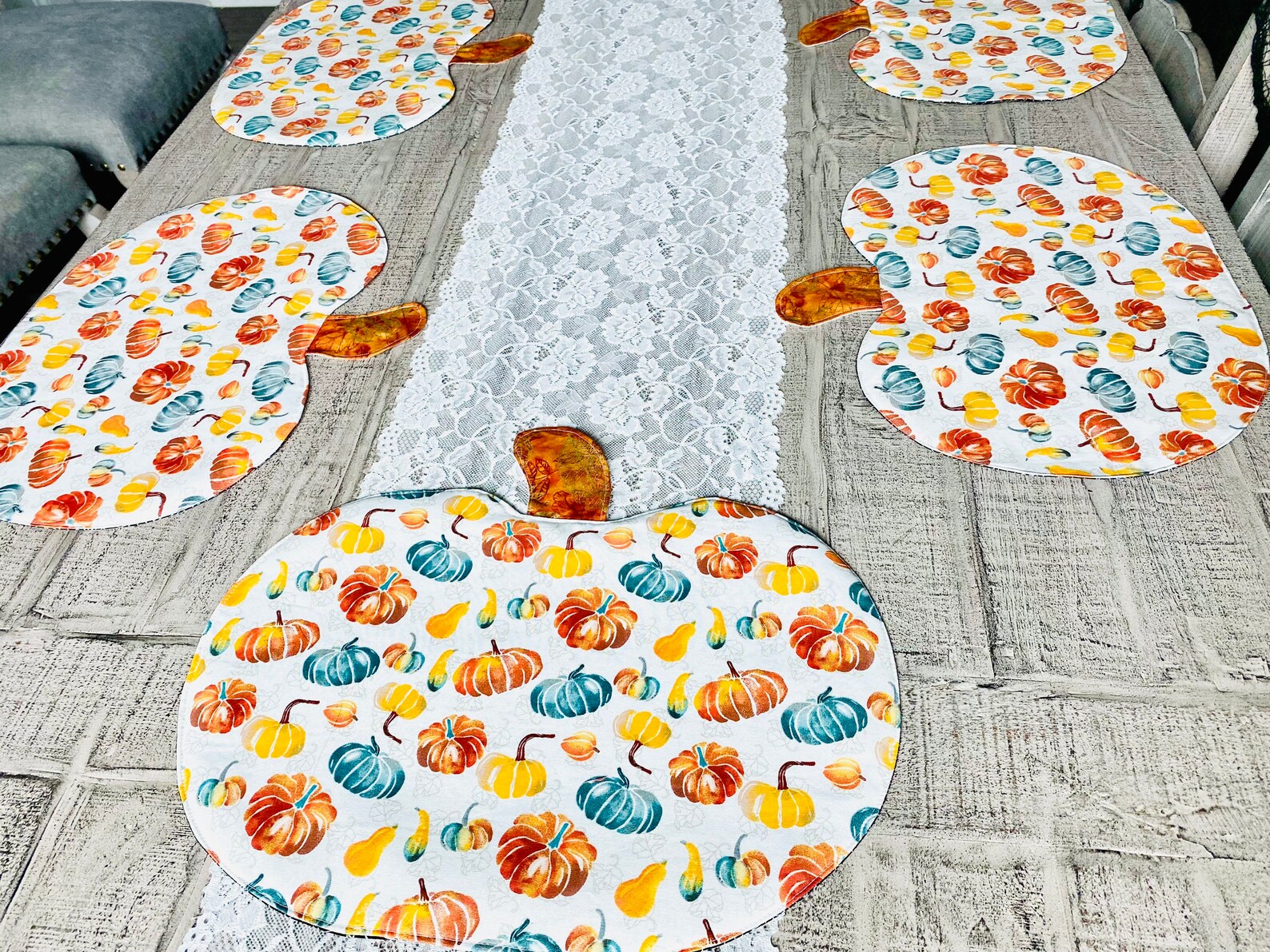 Reversible Pumpkin Place Mat Sewing Tutorial Placemat | Etsy